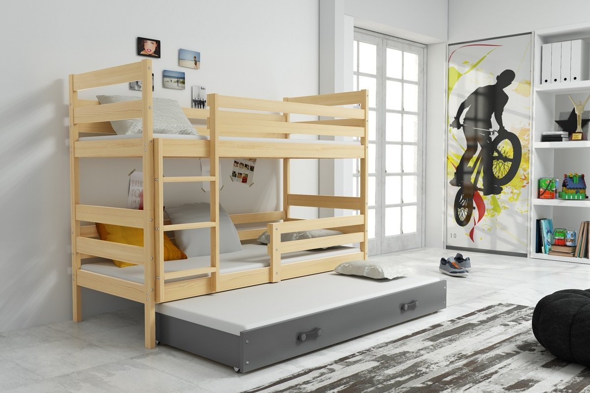 Kinder Etagen Bett mit Bett Erik - naturgrau - banaby.de Kinder Etagen Bett mit Bett Erik - naturgrau - banaby.de