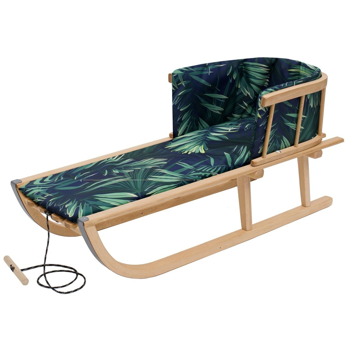 Holzschlitten mit Polsterung - Tropical - banaby.de